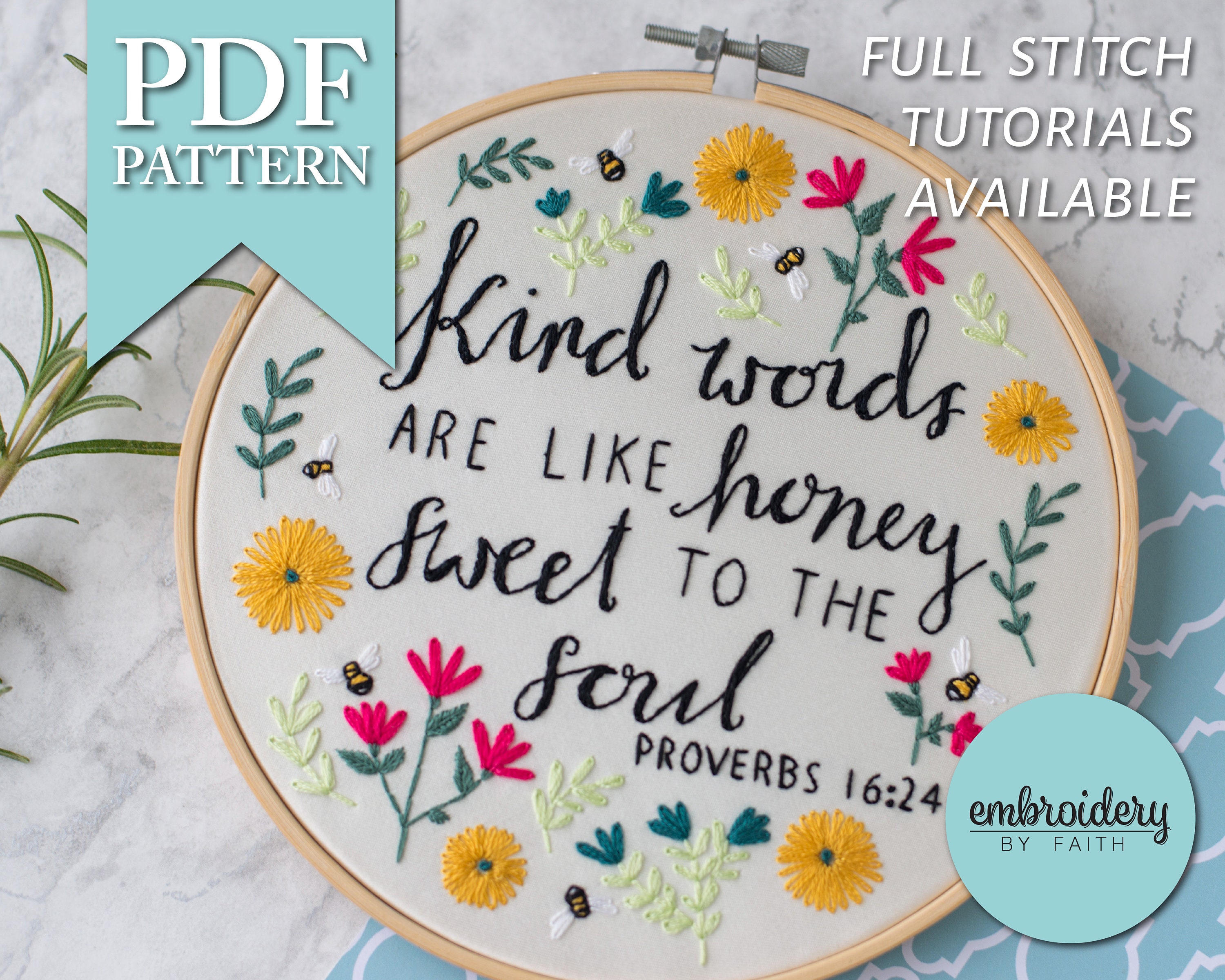 Kind Words Are Like Honey Proverbs Christian Bee Floral - Etsy