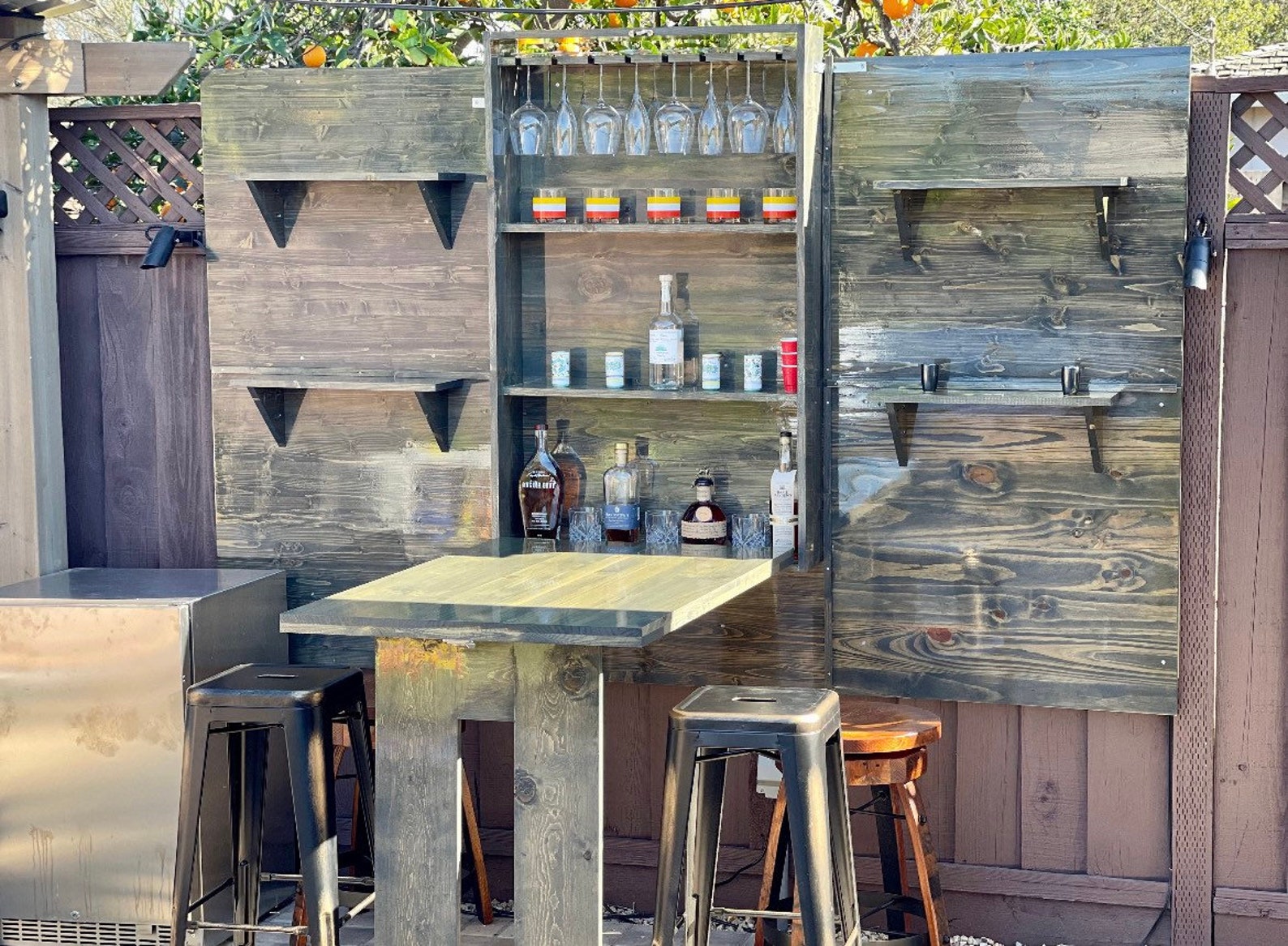 Outdoor Murphy Bar Space, Wall Mount Bar, Hanging Bar, Liquor Cabinet ...