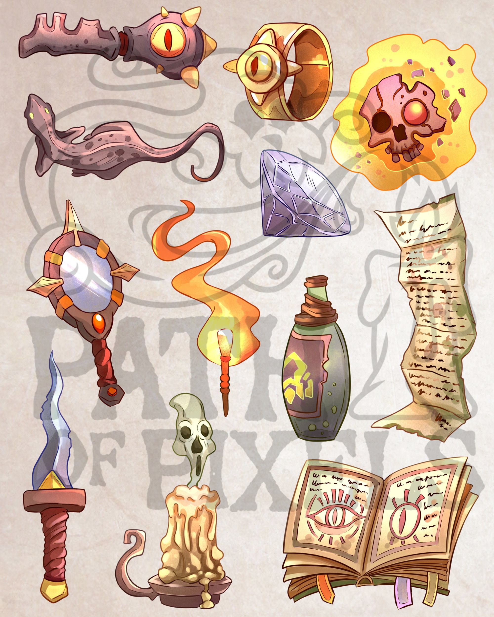 Dark Magic Clipart, Dnd Spells Clipart, Dnd Spellbook, Digital Dnd ...