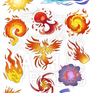 Fire Magic Clipart Set - Fantasy Magic Spells, Fire Clipart, Magic Fire ...