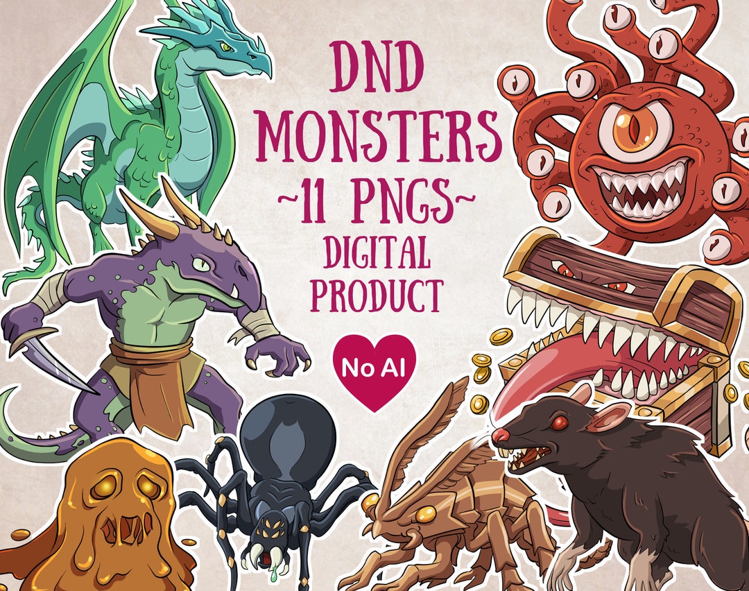 Monster Clipart, Tabletop Fantasy, RPG Monsters, Dungeons and Dragons ...