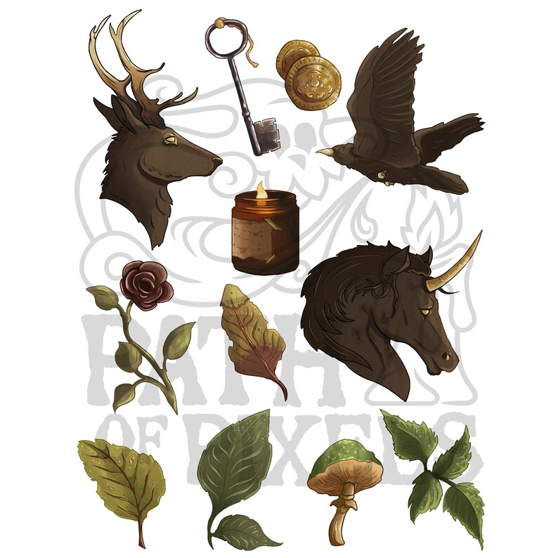 Dark Woodland Clipart, Occult Forest Clipart, Witchy Forest ...