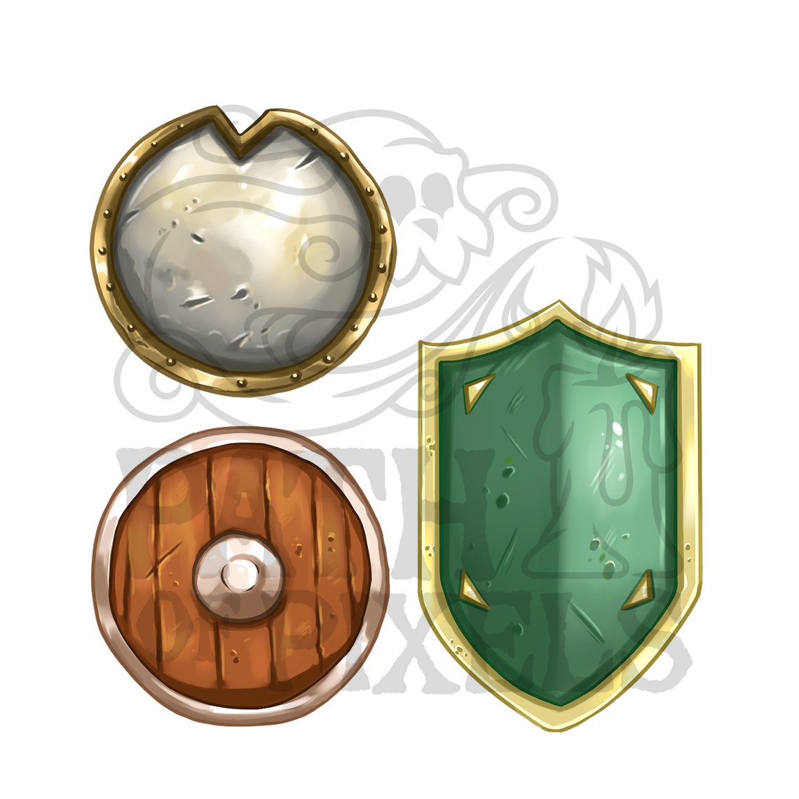 Fantasy Shields Clipart, Dnd Shields Armor Clipart, Medieval Crest ...