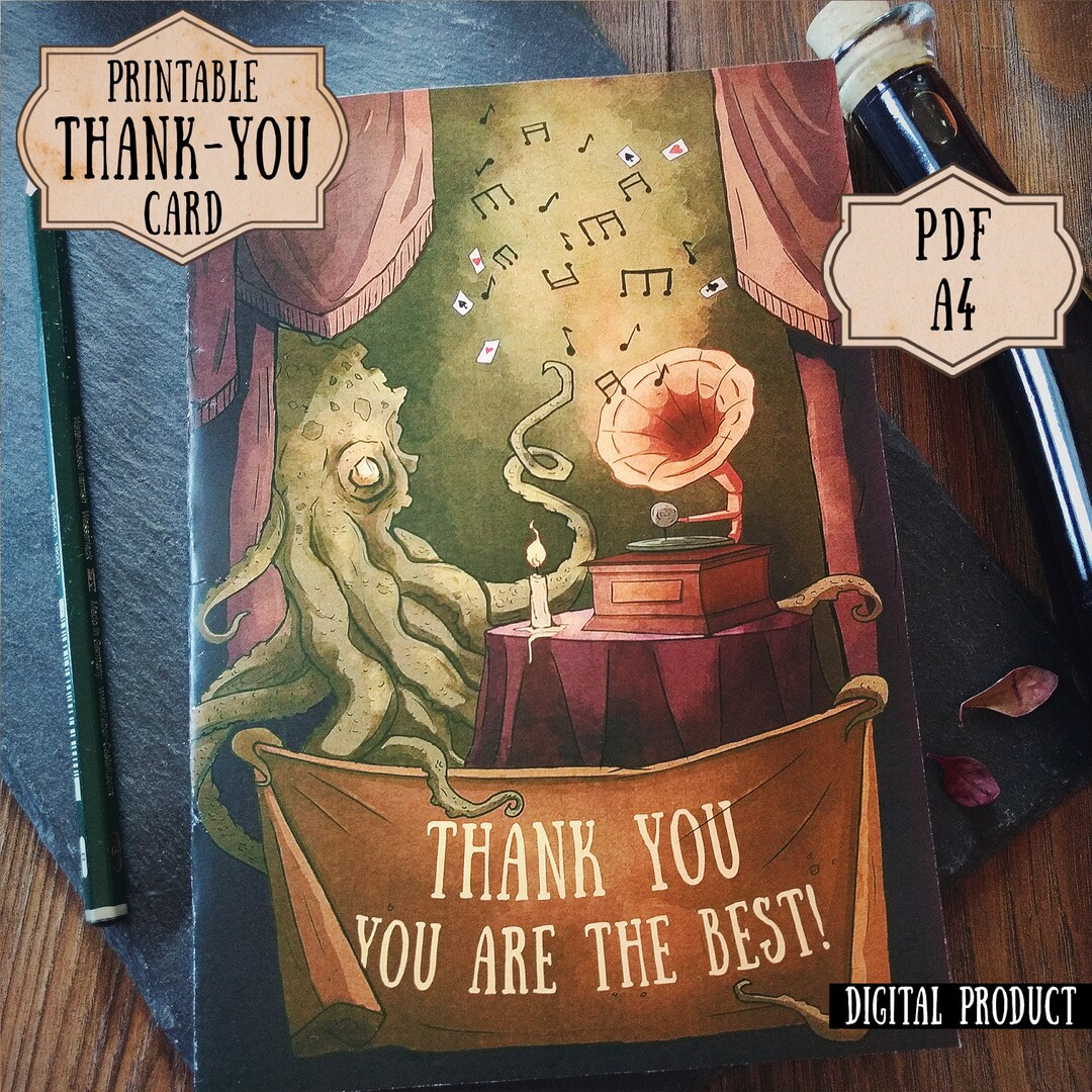 Cthulhu Thank You Card Lovecraft Inspired Card You Are the - Etsy