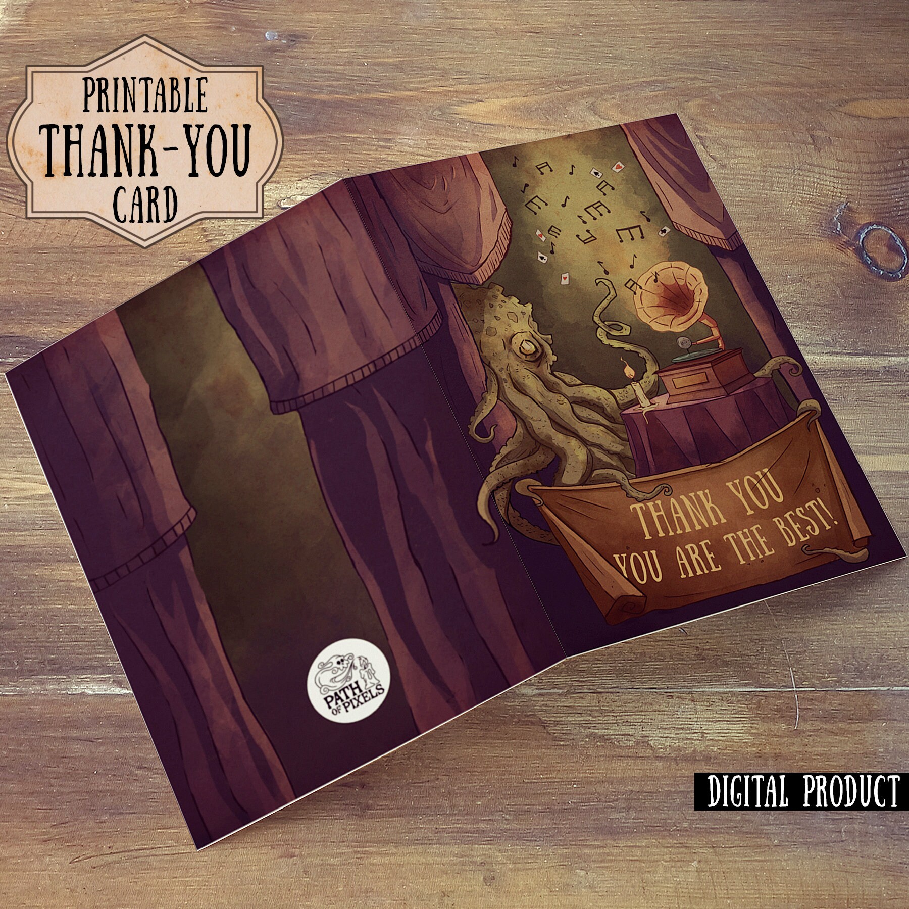 Cthulhu Thank You Card Lovecraft Inspired Card You Are the - Etsy