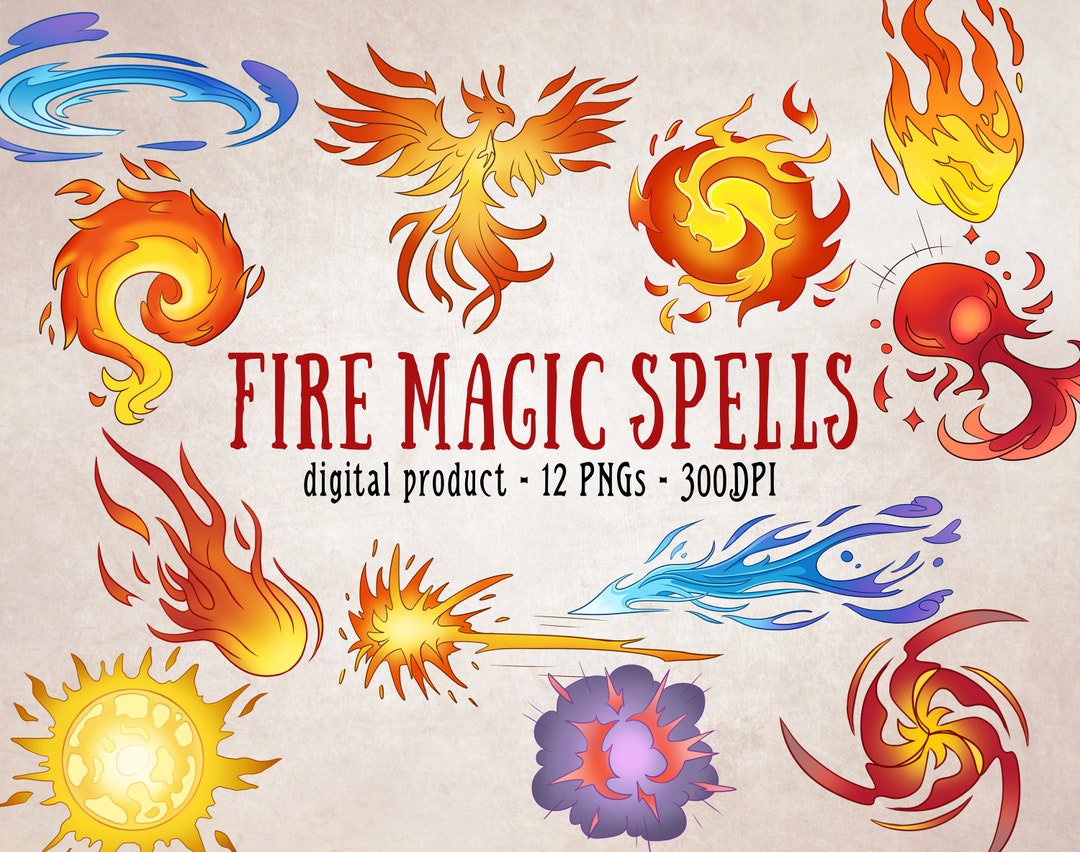 Magic Clipart, Fantasy PNG, Fire Magic, Witchy Clipart, Magic Pngs ...
