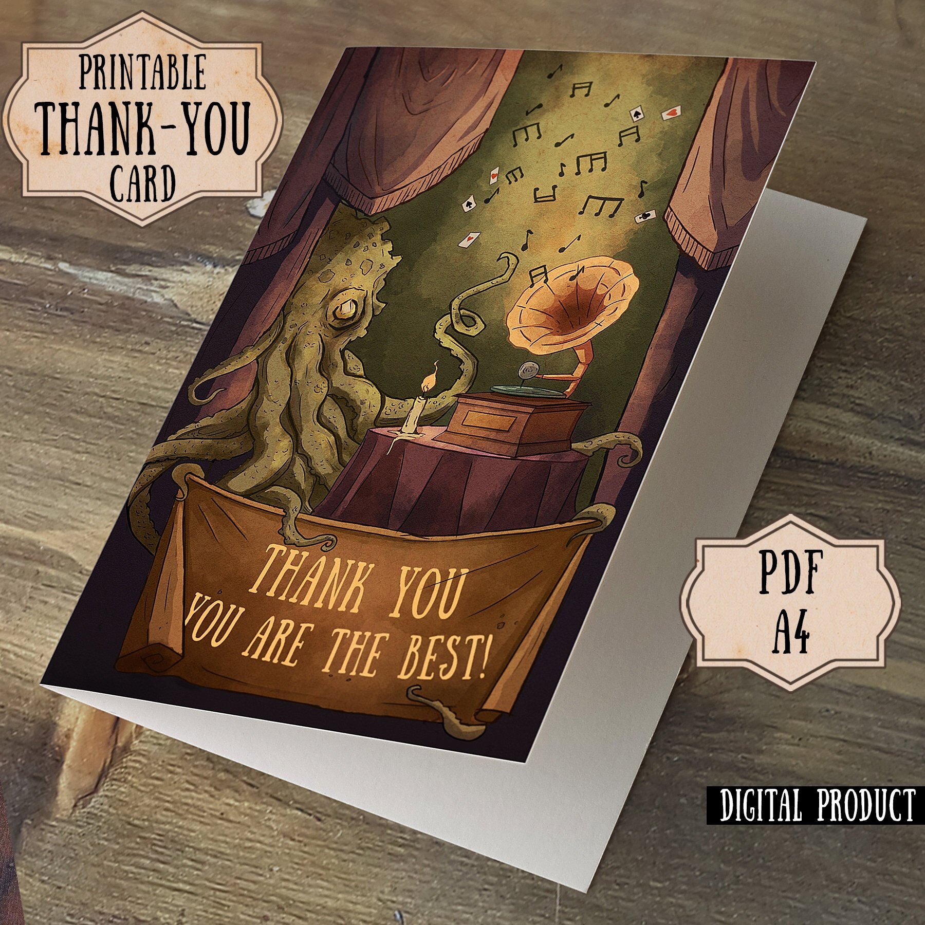Cthulhu Thank You Card Lovecraft Inspired Card You Are the - Etsy