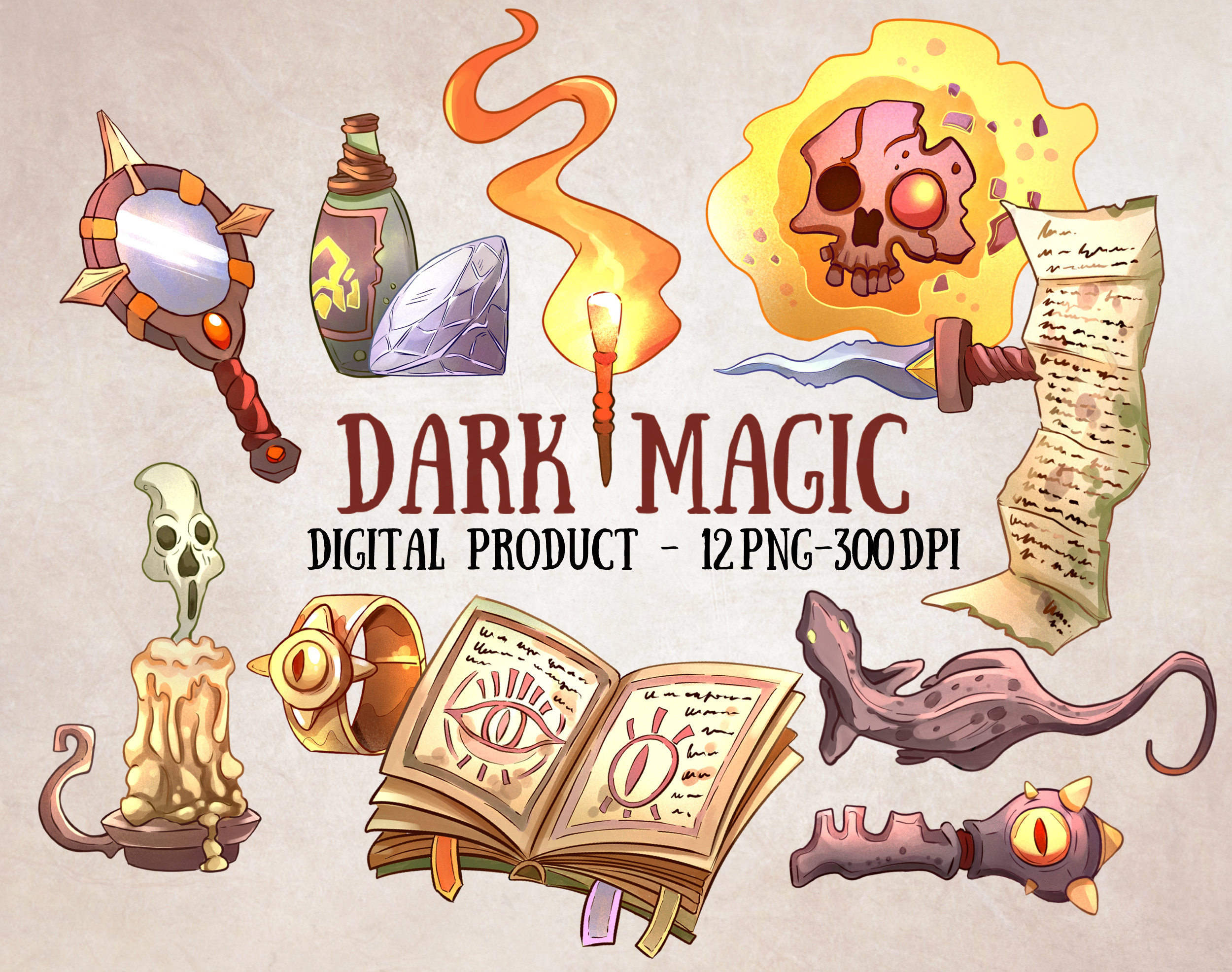 Dark Magic Clipart Dnd Spells Clipart Dnd Spellbook Digital - Etsy ...