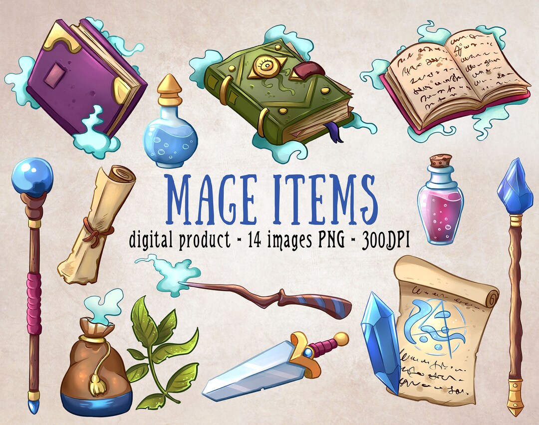 Wizard Dnd Clipart, Mage Items, Wizardry Clipart, Dnd Items, Mage ...