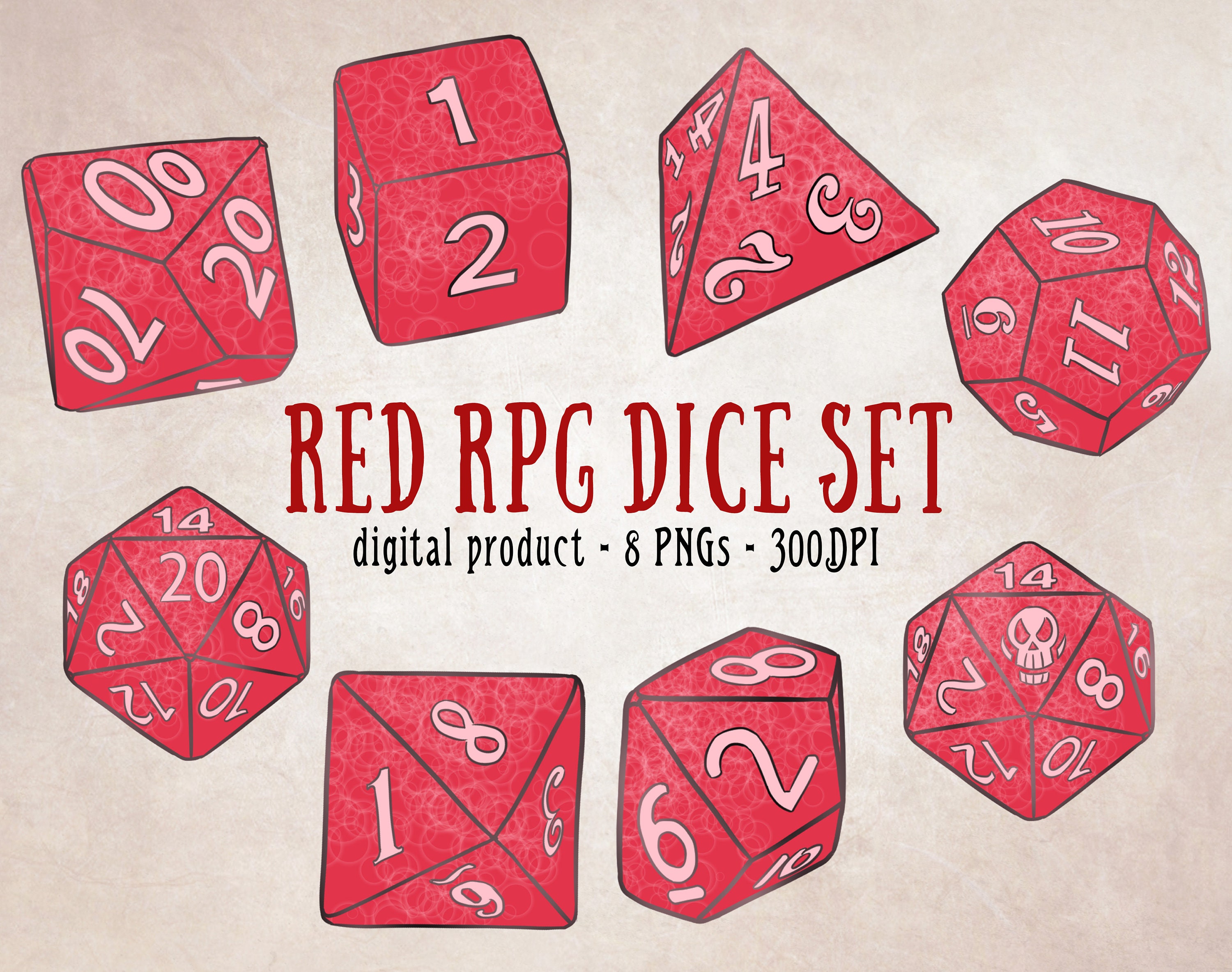 Dice Clipart Red Dice Nerd Clipart Game Clipart Fantasy - Etsy Canada