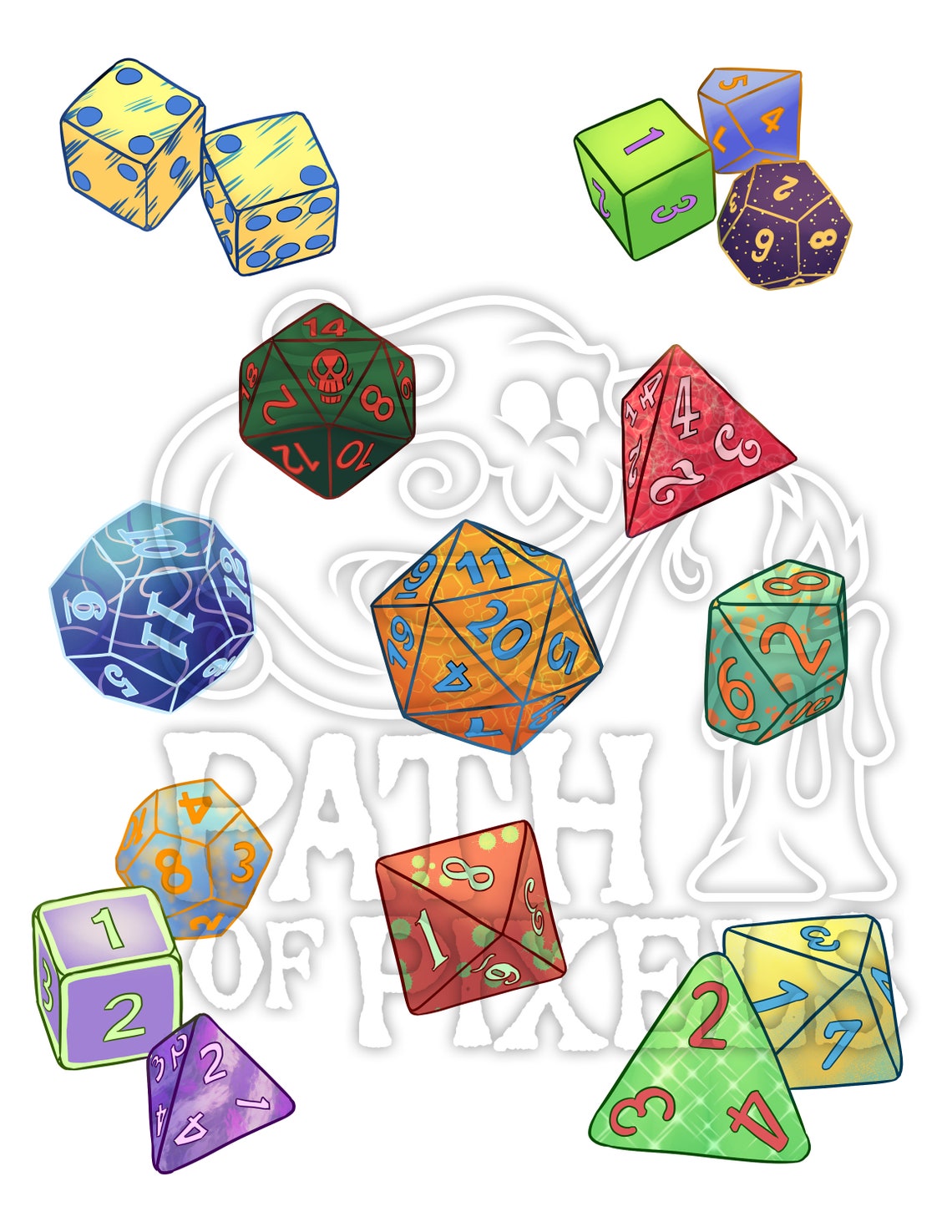 RPG Dice Clipart RPG D20 Dice Cut Nerdy Scrapbooking - Etsy