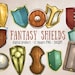 Fantasy Shields Clipart, Dnd Shields Armor Clipart, Medieval Crest ...
