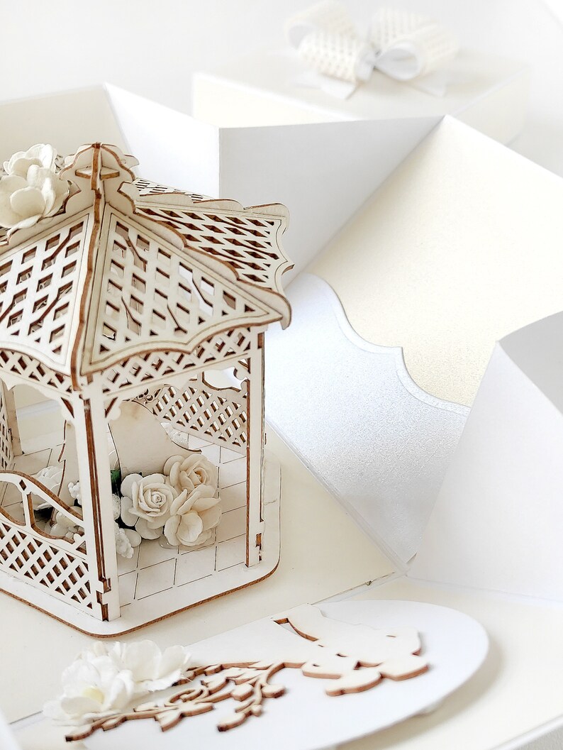 Explosion Box With Wooden Rotunda Couple Celebration Gift Box ...