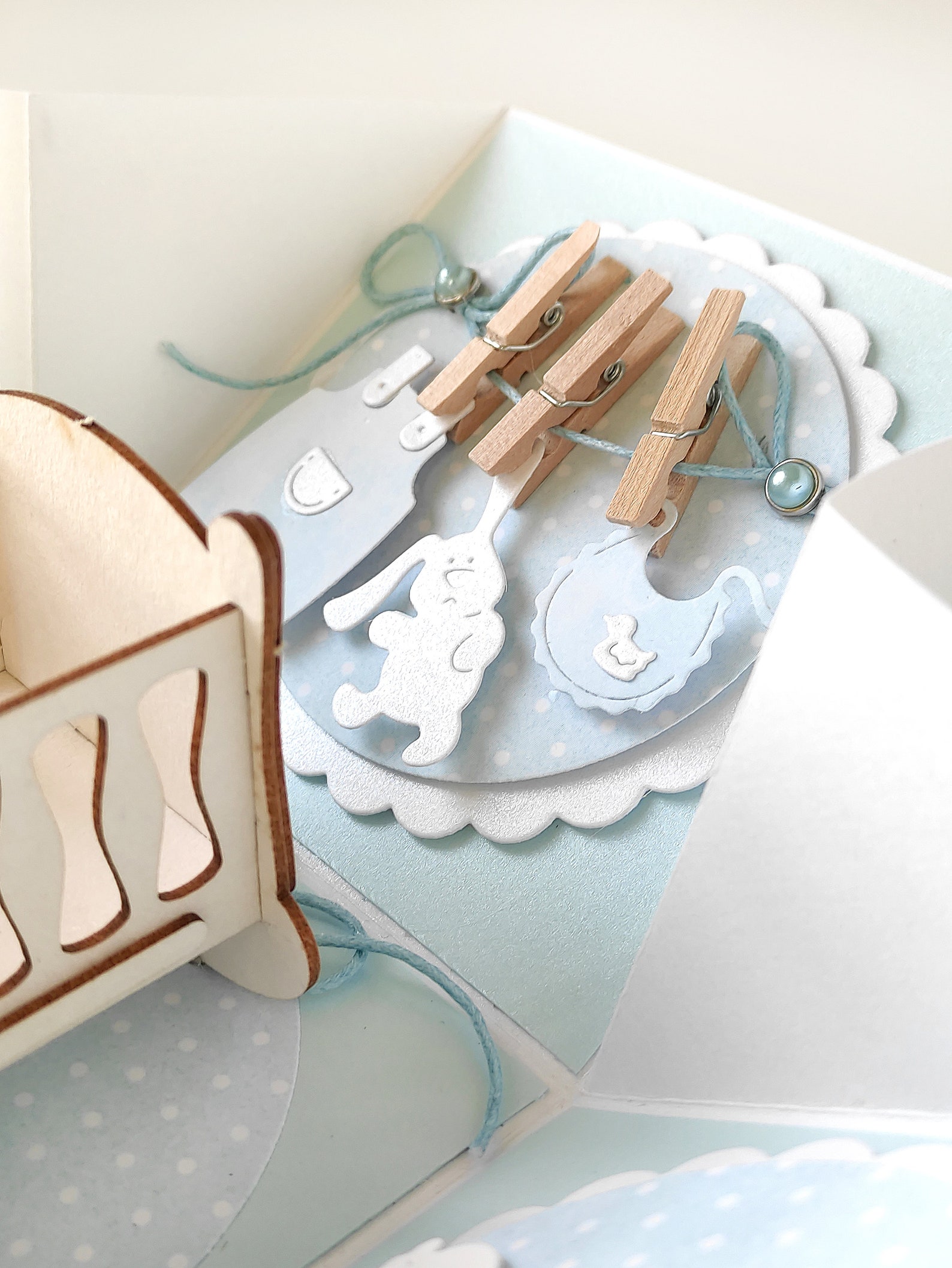 Explosion Box With Baby Crib Baby Christening Invitation Packaging Gift ...