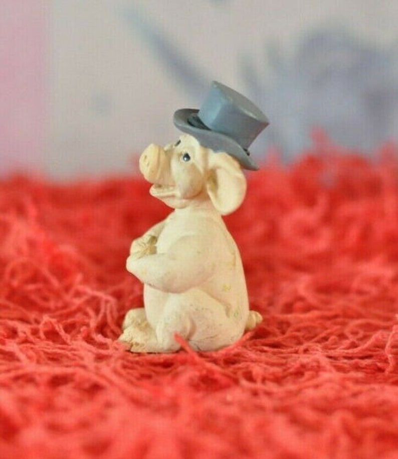 Fabulous WEDDING GROOM Pig Figurine Ornament by Pigtails C1992 7cm Tall ...