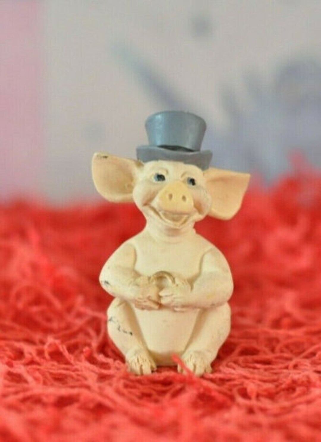 Fabulous WEDDING GROOM Pig Figurine Ornament by Pigtails C1992 7cm Tall ...