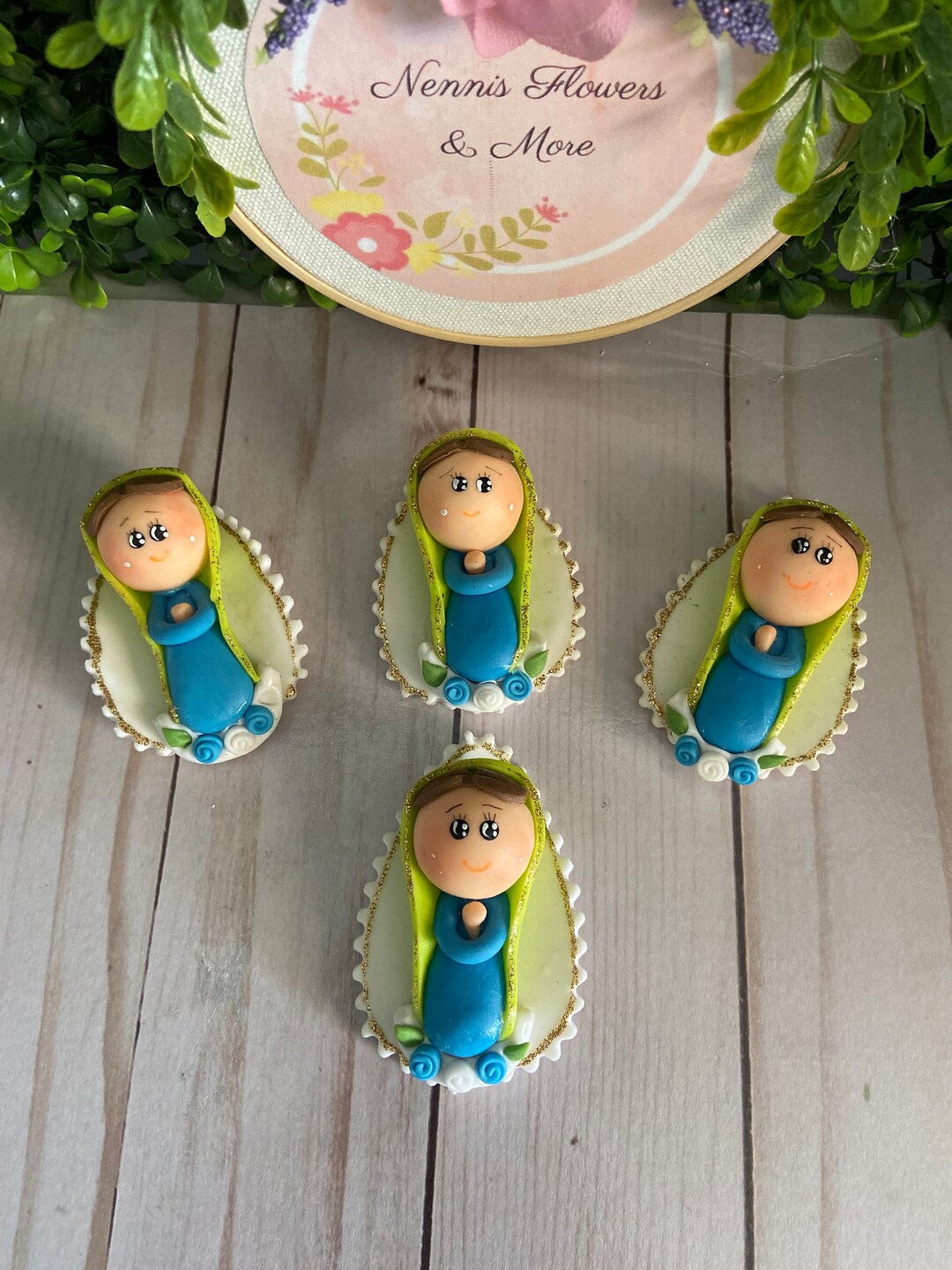 Virgin Mary Polymer Clay, Handmade Great for Favors, Rosary or Any ...