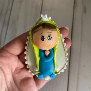 Virgin Mary Polymer Clay, Handmade Great for Favors, Rosary or Any ...