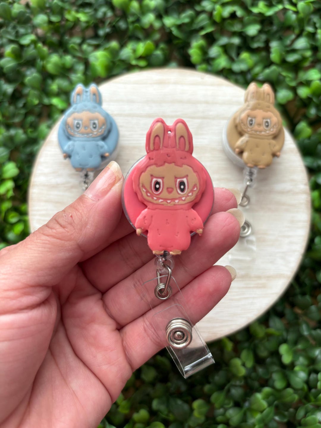 Labubu Badge Reel, Super Cute Handmade With Polymer Clay Badge Reel - Etsy
