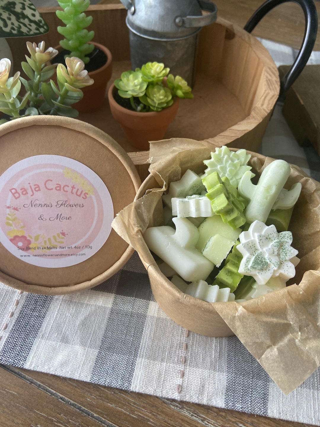 Baja Cactus Scent Wax Melts, Handmade Wax Melts, Cactus/flower Shape ...