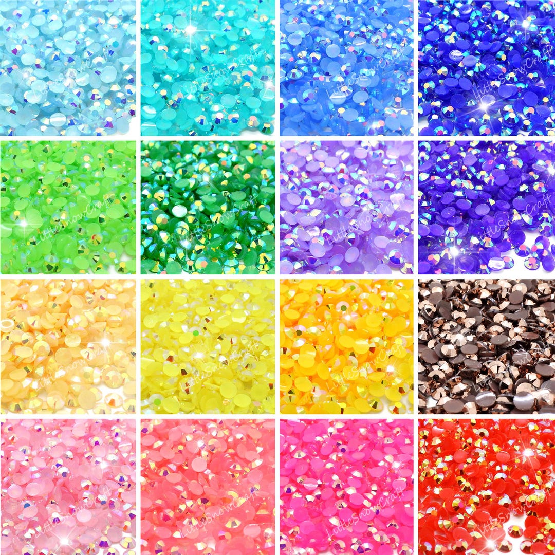 1000 Resin & Jelly Rhinestones 2-6mm Flat Back Diamante Gems - Etsy UK