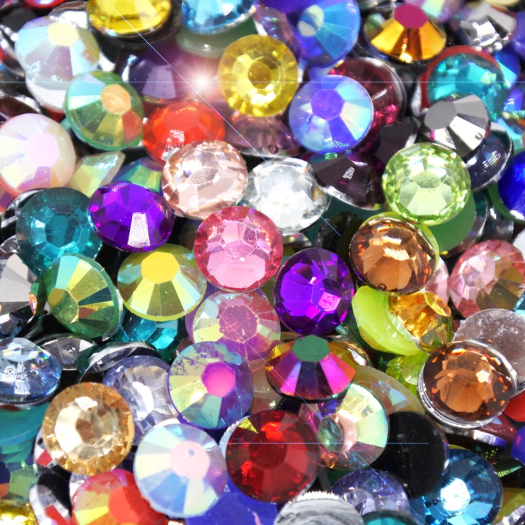 1000 Resin & Jelly Rhinestones 2-6mm Flat Back Diamante Gems - Etsy