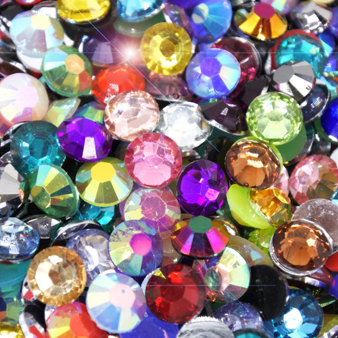 1000 Resin & Jelly Rhinestones 2-6mm Flat Back Diamante Gems - Etsy
