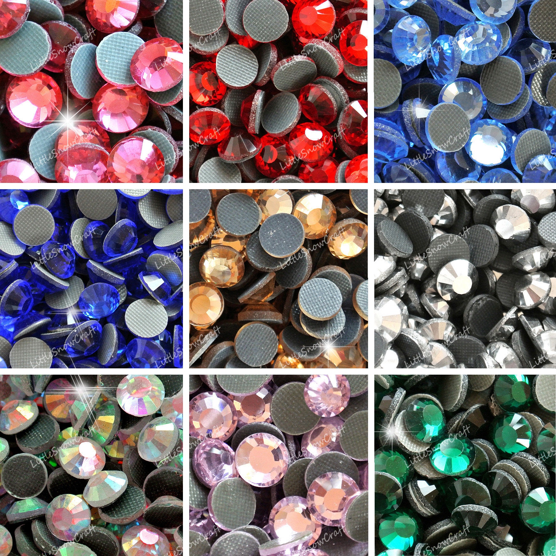 DMC Hot Fix Rhinestones, Flat Back Glass Crystals, Craft Beads (2-6mm ...