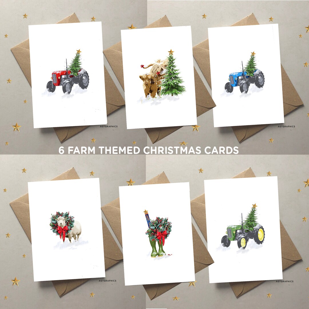 FARM Multi-pack Christmas Cards | Farm Themed Christmas Cards of ...