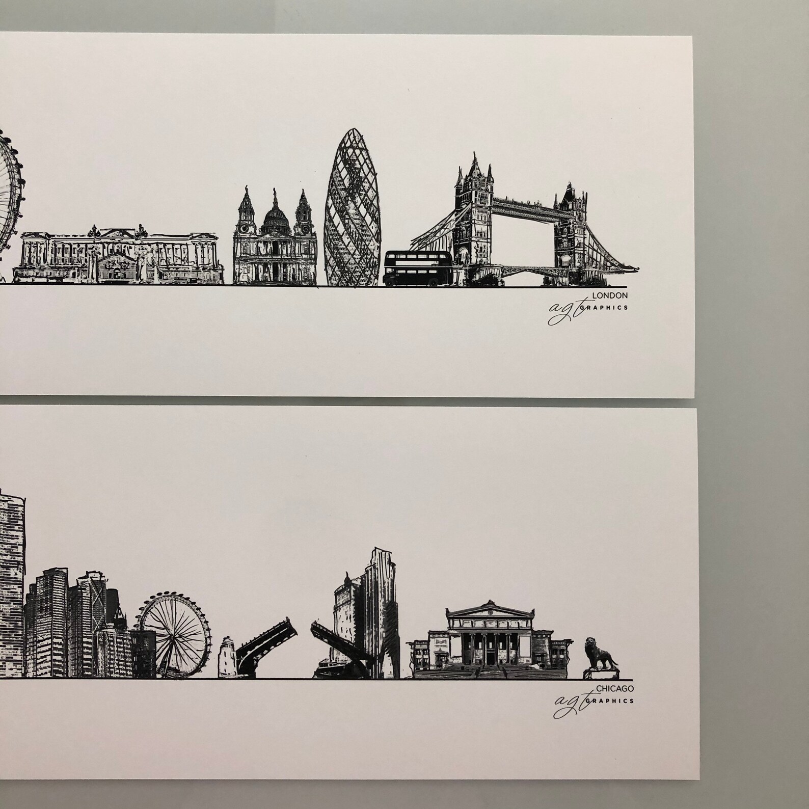 Custom Skyline|signed Commissioned Skyline of Landmarks|create Your Own ...