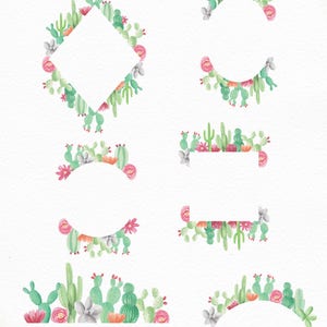 Cactus Frames 6 Watercolour Cacti Frame Succulent Clipart - Etsy