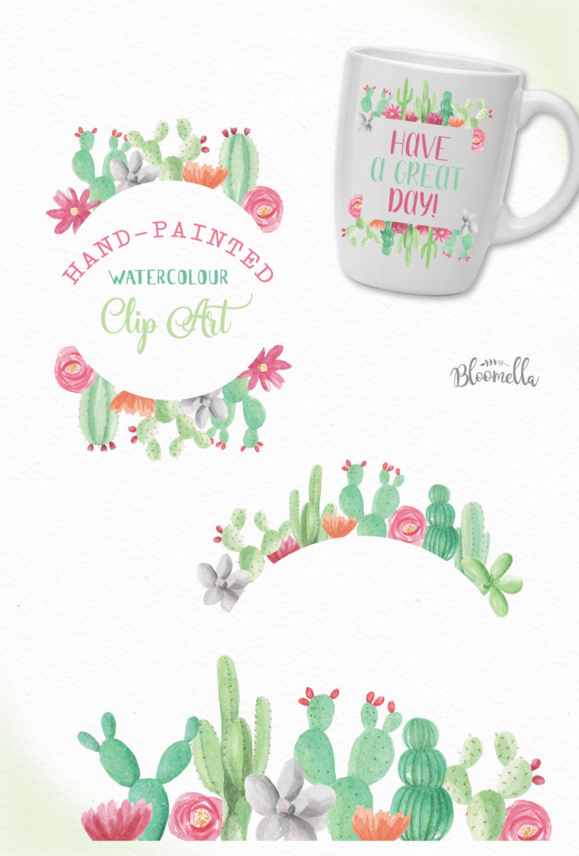 Cactus Frames 6 Watercolour Cacti Frame Succulent Clipart - Etsy