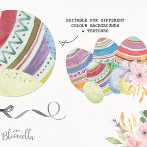 Watercolour Easter Clipart Eggs - 8 Bouquets Arrangements Blooms Hand ...