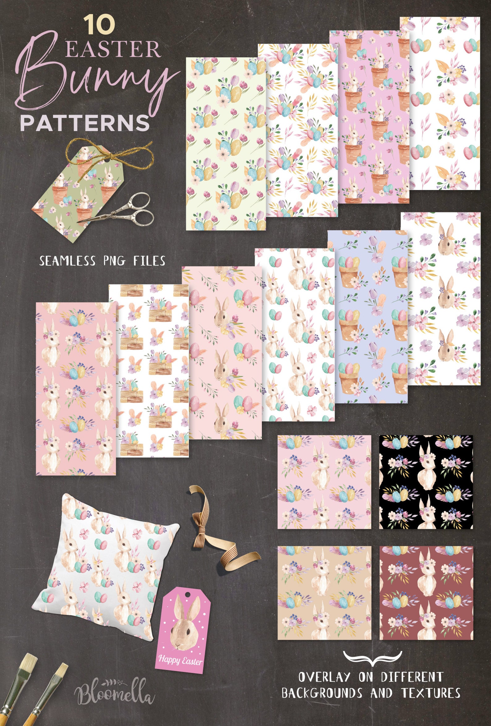 Watercolour Easter Bunny Clipart Package 73 Pieces Wedding - Etsy