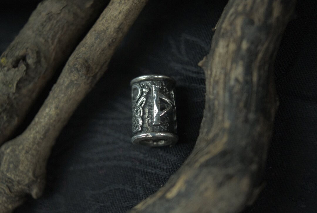 Silver Runes Beads for Bracelet Pendant Viking Jewellery Solid Heavy - Etsy
