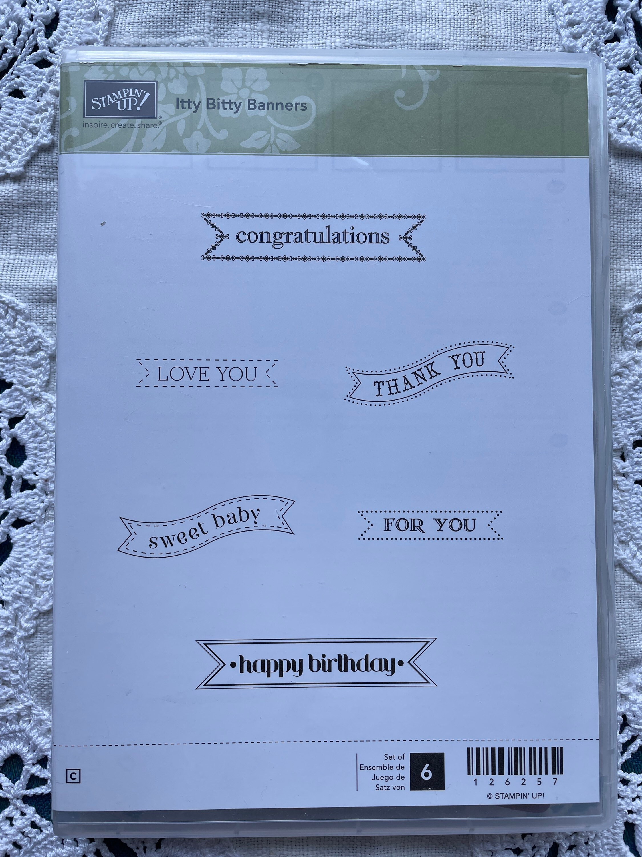 Stampin' Up, Itty Bitty Banners, Set of 6, With 3 Die Cuts, Rubber ...