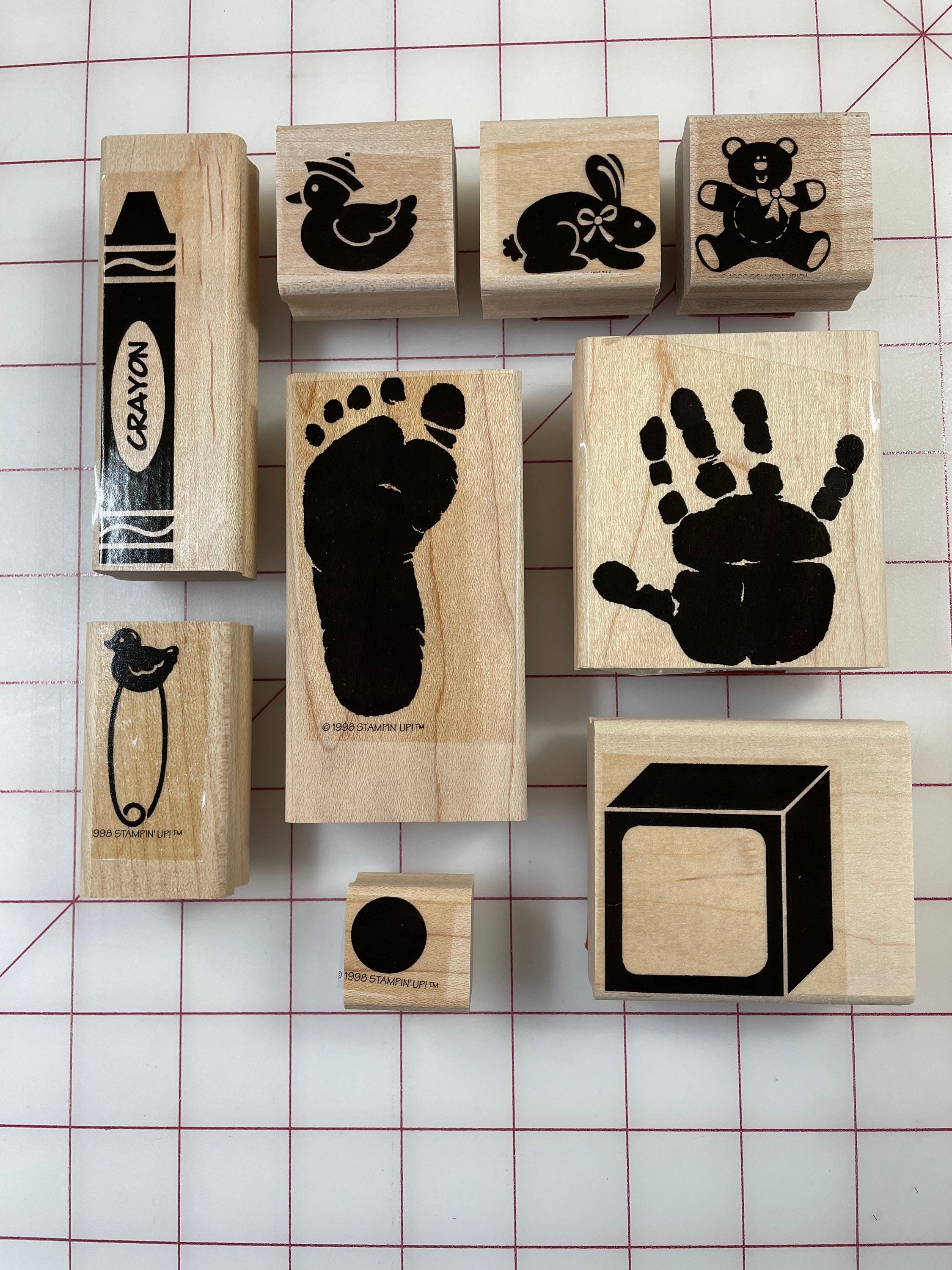 Stampin Up, Kids Print, Set of 9 Mounted Rubber Stamps, Card Stamps ...
