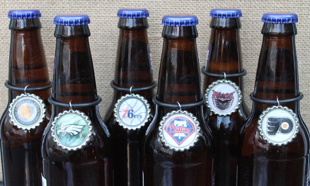 NFL, MLB, NBA Sports Teams Beer Bottle Marker Charms (set of 6) - Etsy