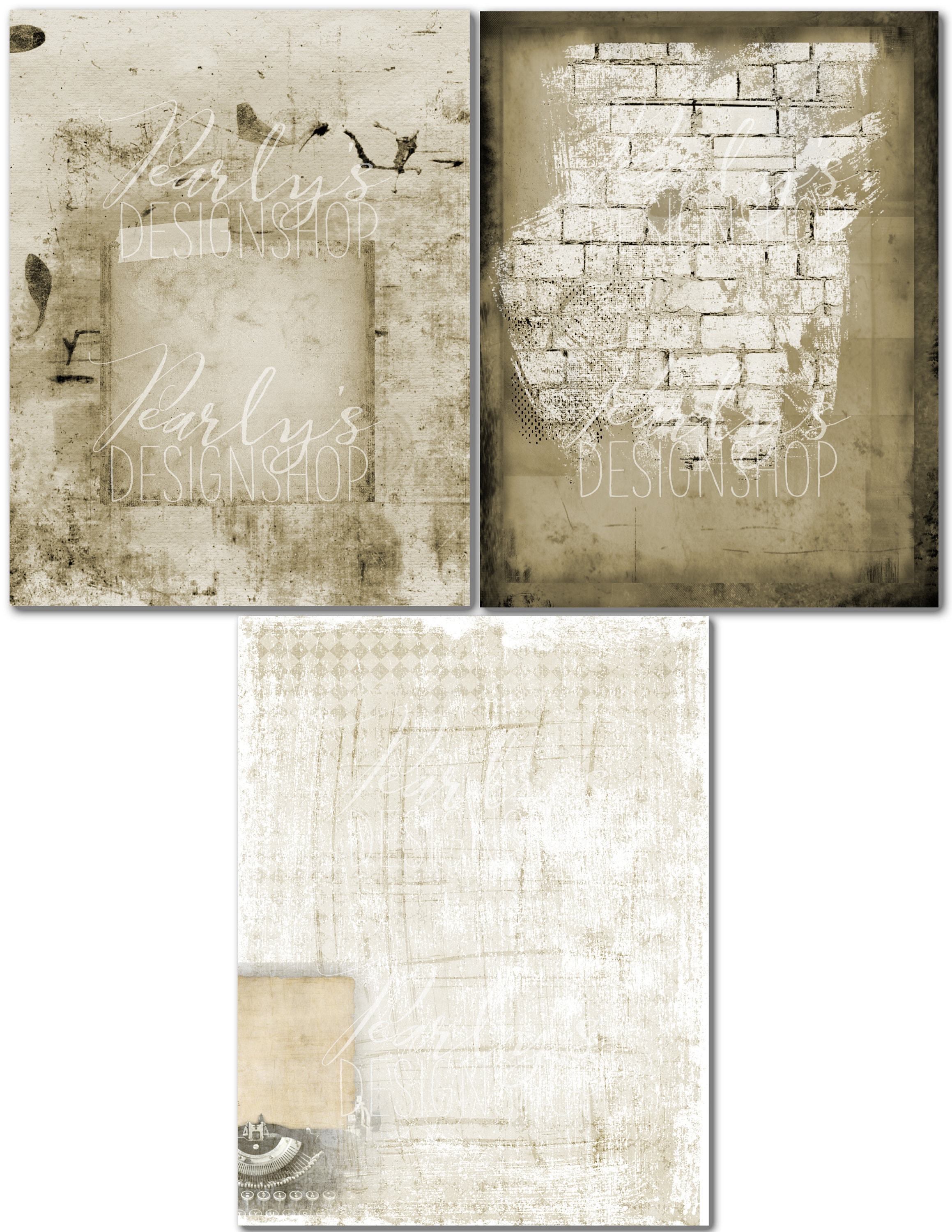 A Bit Grungy - Collage Paper Pack - Digital Collage Paper - Tear Sheets ...