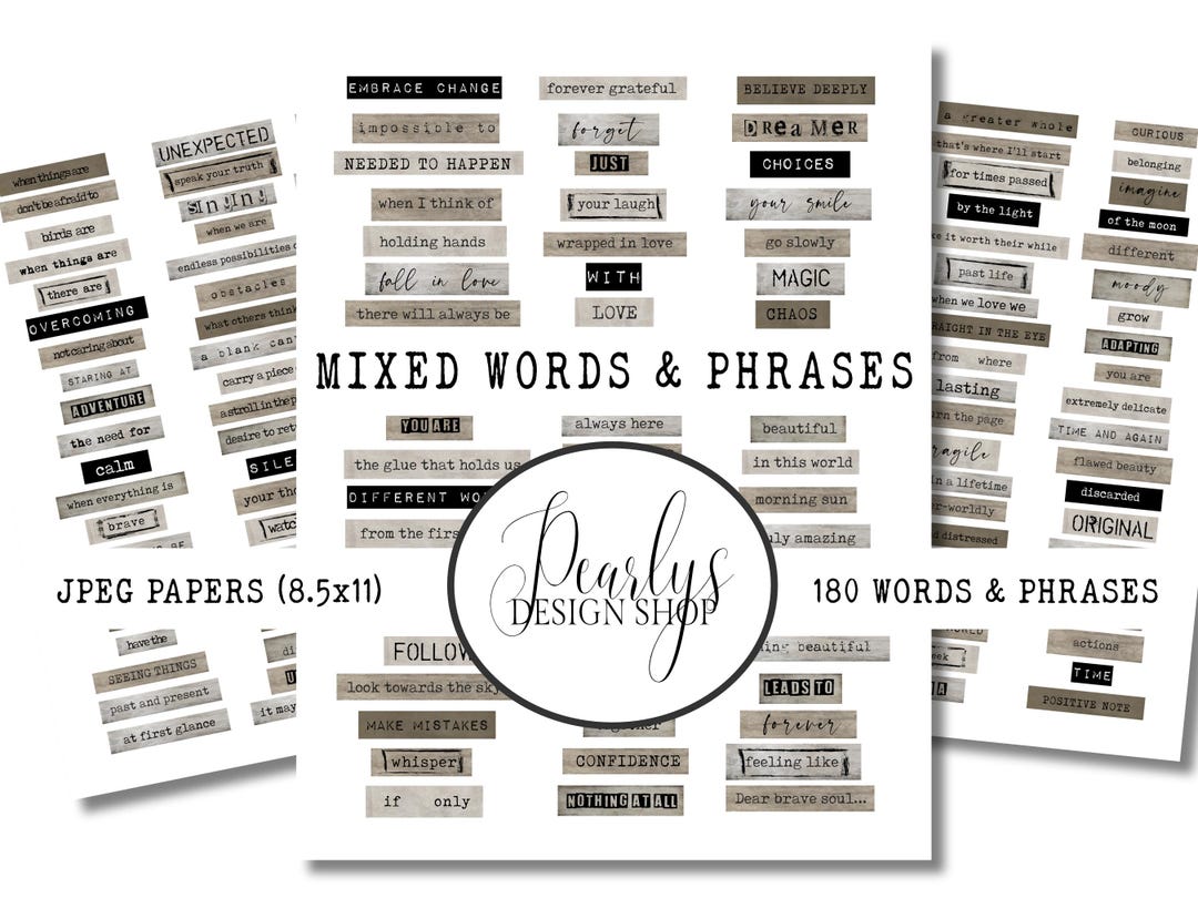 Mixed Words & Phrases - Digital Files to Print for Journals ...