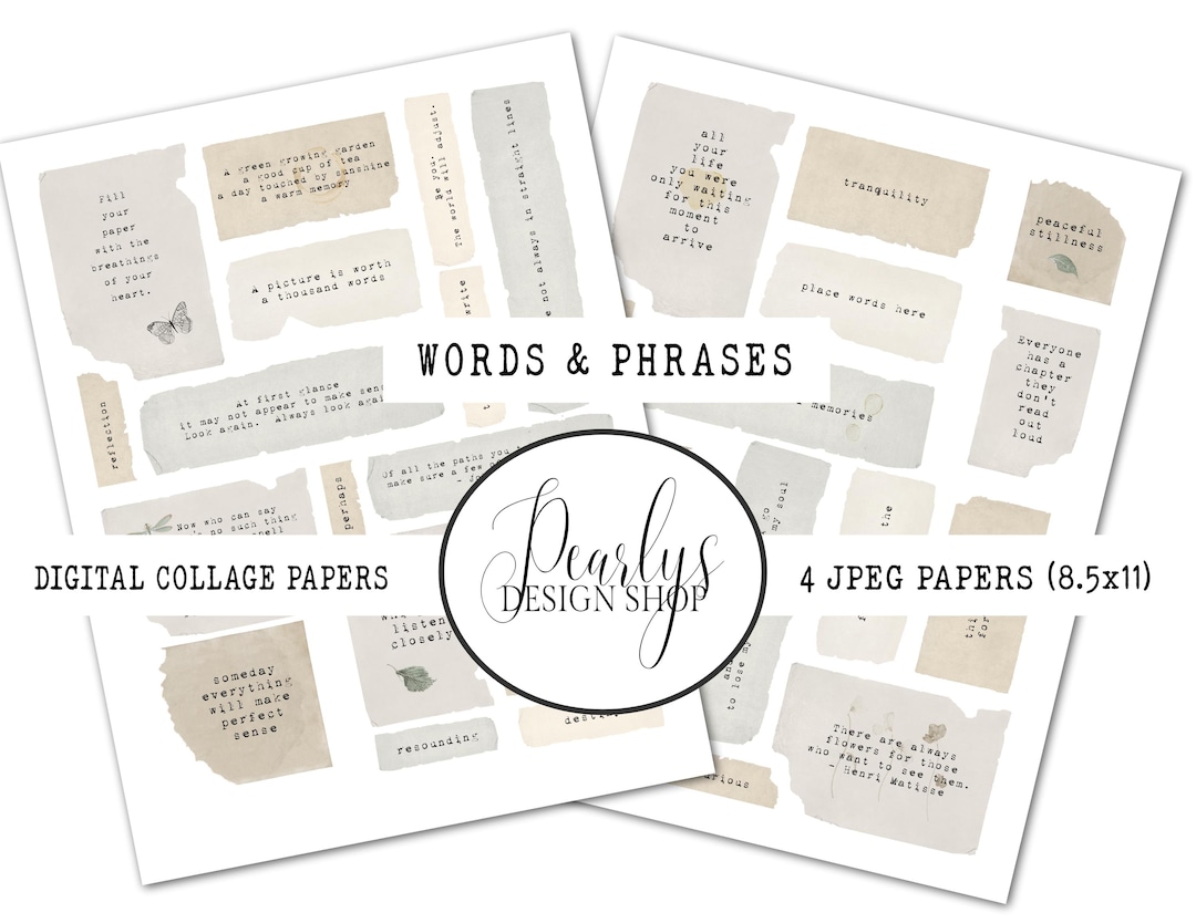 Words & Phrases - Digital Files for You to Print. - Etsy