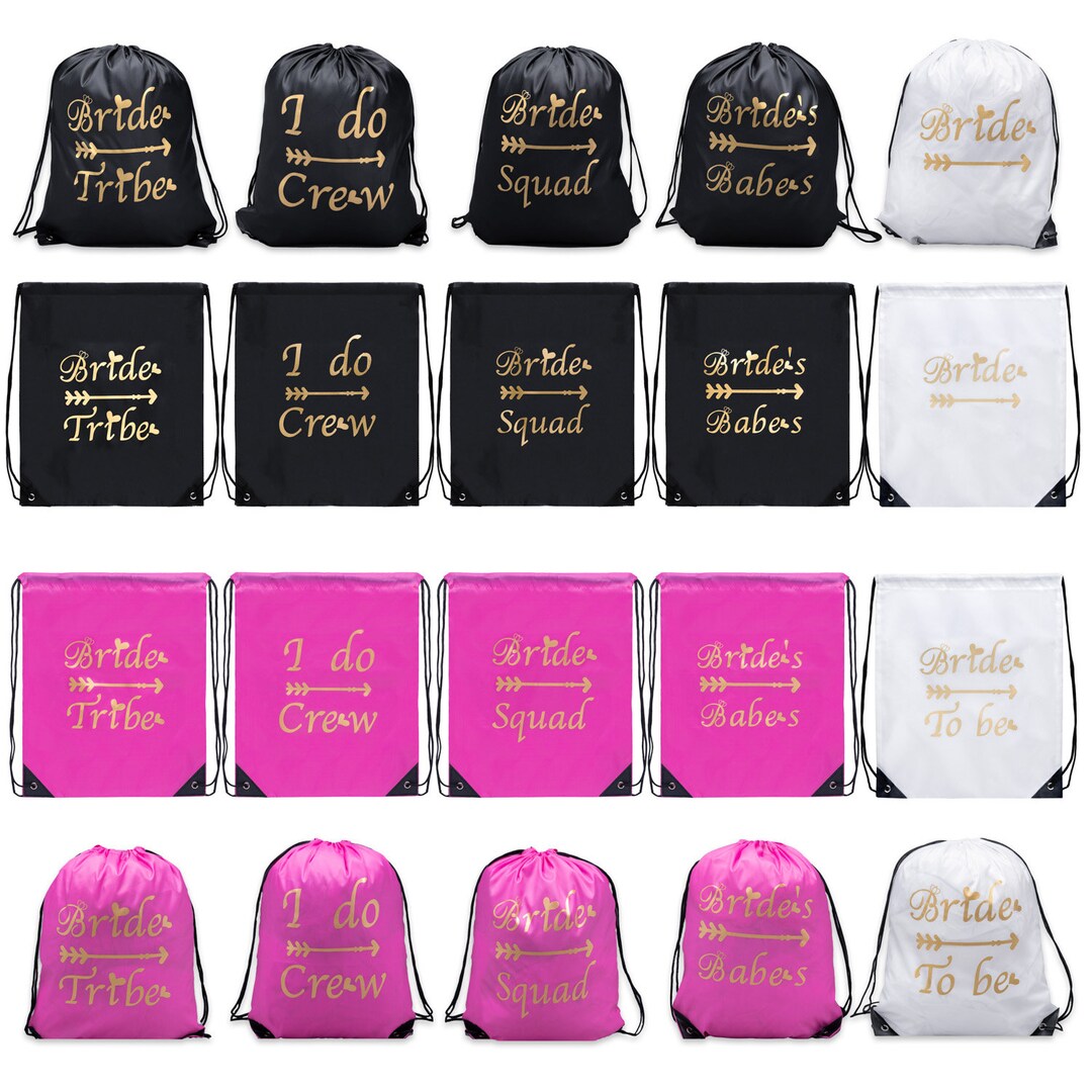 Personalized Drawstring Bags for Bridal Party, Bachelorette Party Favor ...
