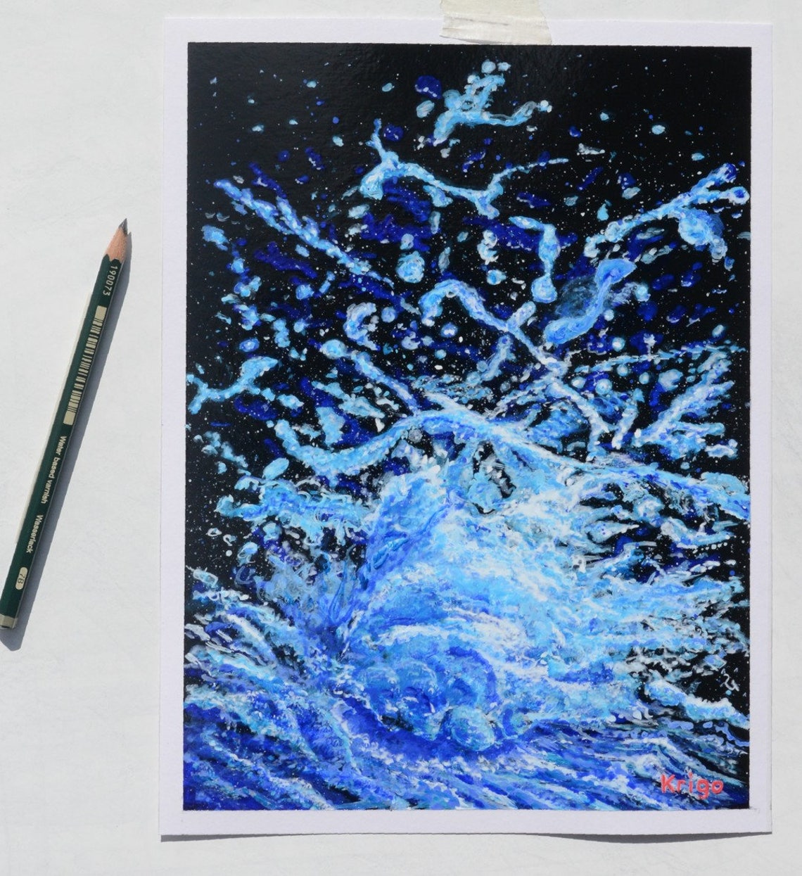 Splash!, Abstract, Water, Splashes, Painting, Acrylic, 24 X 18 Cm ...
