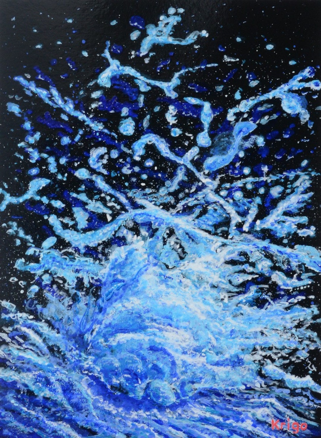 Splash!, Abstract, Water, Splashes, Painting, Acrylic, 24 X 18 Cm ...