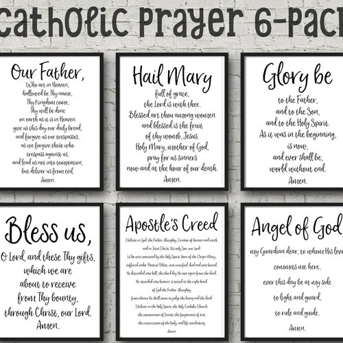 Catholic Prayer Printable 6-pack Our Father Hail Mary Glory - Etsy