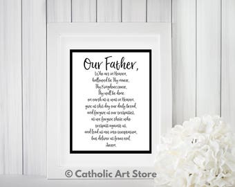 Our Father Hail Mary & Glory Be Printable 3-Prayer Pack | Etsy