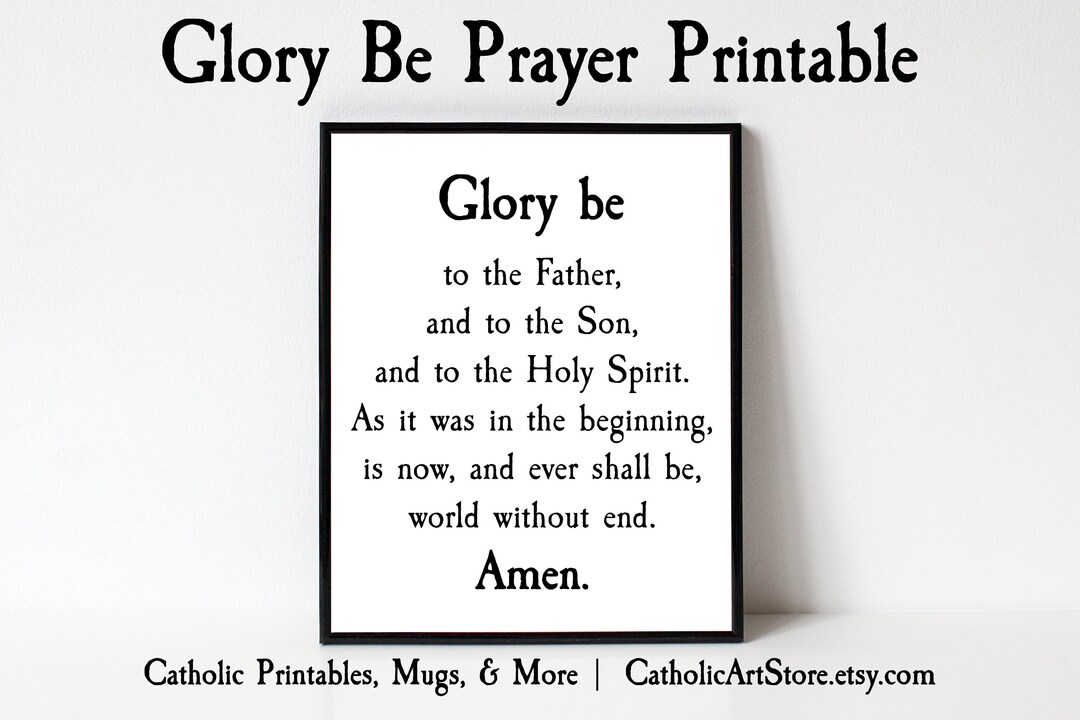 Glory Be Prayer, Catholic Wall Art, Home Altar Decor, Baptism RCIA ...