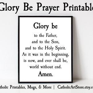 Glory Be Prayer, Catholic Wall Art, Home Altar Decor, Baptism RCIA ...