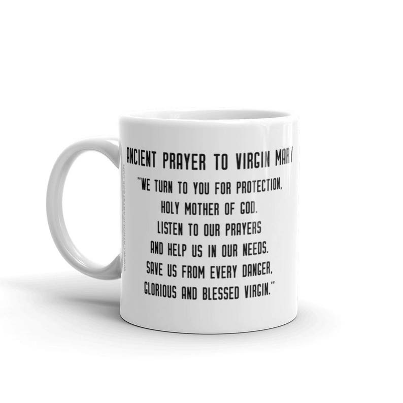 Blessed Virgin Mary Prayer Mug, Catholic Protection Prayer, Catholic ...