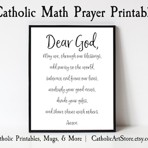 Math Prayer, Catholic School Math Teacher Gift, Catholic School ...